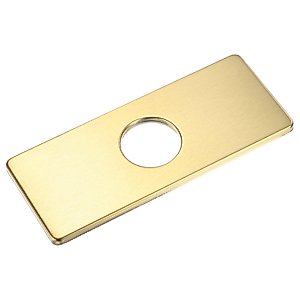 M METERXITY Faucet Deck Plate, 6 Inch Square Hole Cover Deck Plate for Bathroom/Kitchen Sink, 304 Stainless Steel Escutcheon Faucet Plate [Brushed Gold]