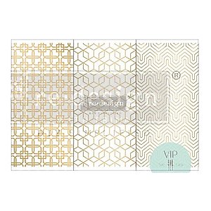 655350656799 *VIP Exclusive* Decor Transfers®-Motif Géométrique-6 Sheets, 6"x12" / rub-ons valentine gifts,Easter Day decorations,Kids gifts,mother valentines day gift