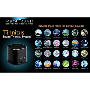 Sound Oasis® Bluetooth® Tinnitus Sound Therapy System®, Sleep Better, Help Manage and Mask Tinnitus Tinnitus Relief, Improves Sleep, Includes 20 Built-in Made for Tinnitus Sounds