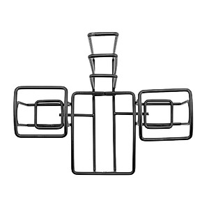 G.E.T. 4-931615 Metal Two Compartment Condiment Caddy with Menu Holders, Iron, Black