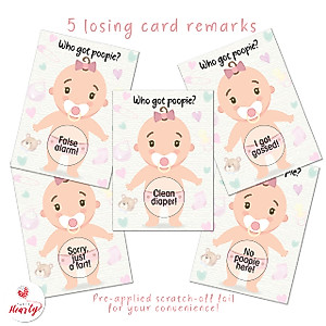 Party Hearty Baby Shower Games for Girl, 33 Poopie Emoji Scratch Off Lottery Tickets, Baby Games Ideas, Scratch Off Game