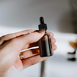 Eye Dropper Bottle, Hoa Kinh 48 Pack 1 oz 30ml Amber Glass Dropper Bottle with Droppers, 2 Funnels for Essential Oils, Perfumes (Brown, 1oz)