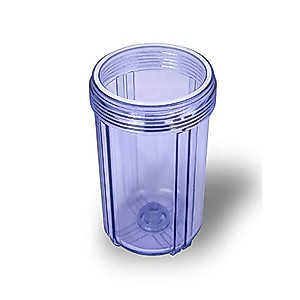 10 x 4.5" Housing Whole House Water Filtration System 1" Inlet/Outlet Brass Ports Pressure Relief Button, Meets NSF Standards & Regulations Compatible to BB-20B, 150233, 150235 (1 Set, Transparent)