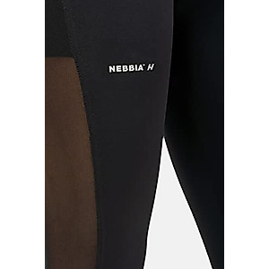 NEBBIA Black Mesh Design Leggings Breathe 401