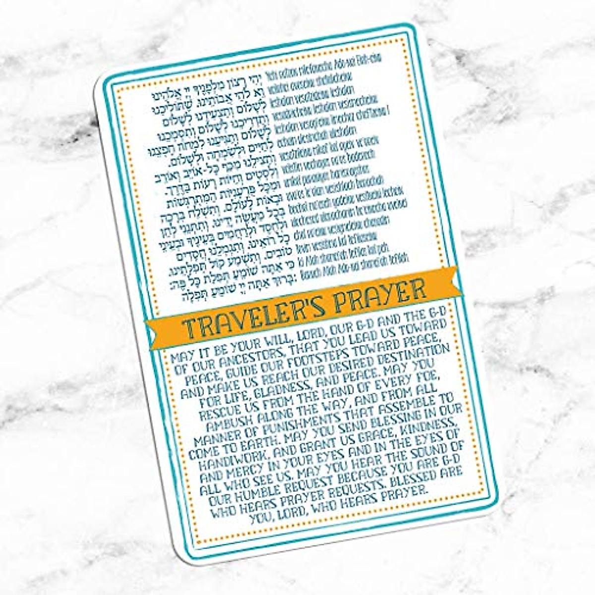 8 Jewish Prayer Hand Held Cards - Essential Hebrew Translations for Blessings | Printed in USA by Ritzy Rose (Prayer Cards)