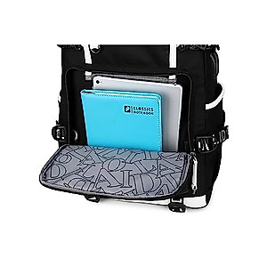 Cqlights Teen Cristiano Ronaldo Bookbag with USB Charging Port-Waterproof Canvas Travel Daypack for Outdoor