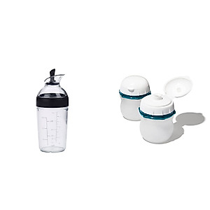 OXO Good Grips Little Salad Dressing Shaker + OXO Good Grips Prep & Go Leakproof Silicone Squeeze Bottle