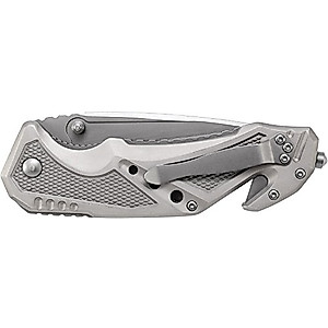 Smith & Wesson M&P SWMP11G 8.9in High Carbon S.S. Folding Knife with 3.8in Tanto Point Blade and Aluminum Handle for Outdoor, Tactical, Survival and EDC,Silver