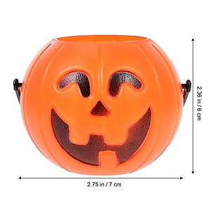 Ciieeo 20PCS Small Halloween Pumpkin Bucket 7CM Mini Plastic Portable Trick or Treat Pumpkin Candy Buckets Bulk for Halloween Party Decoration Supplies