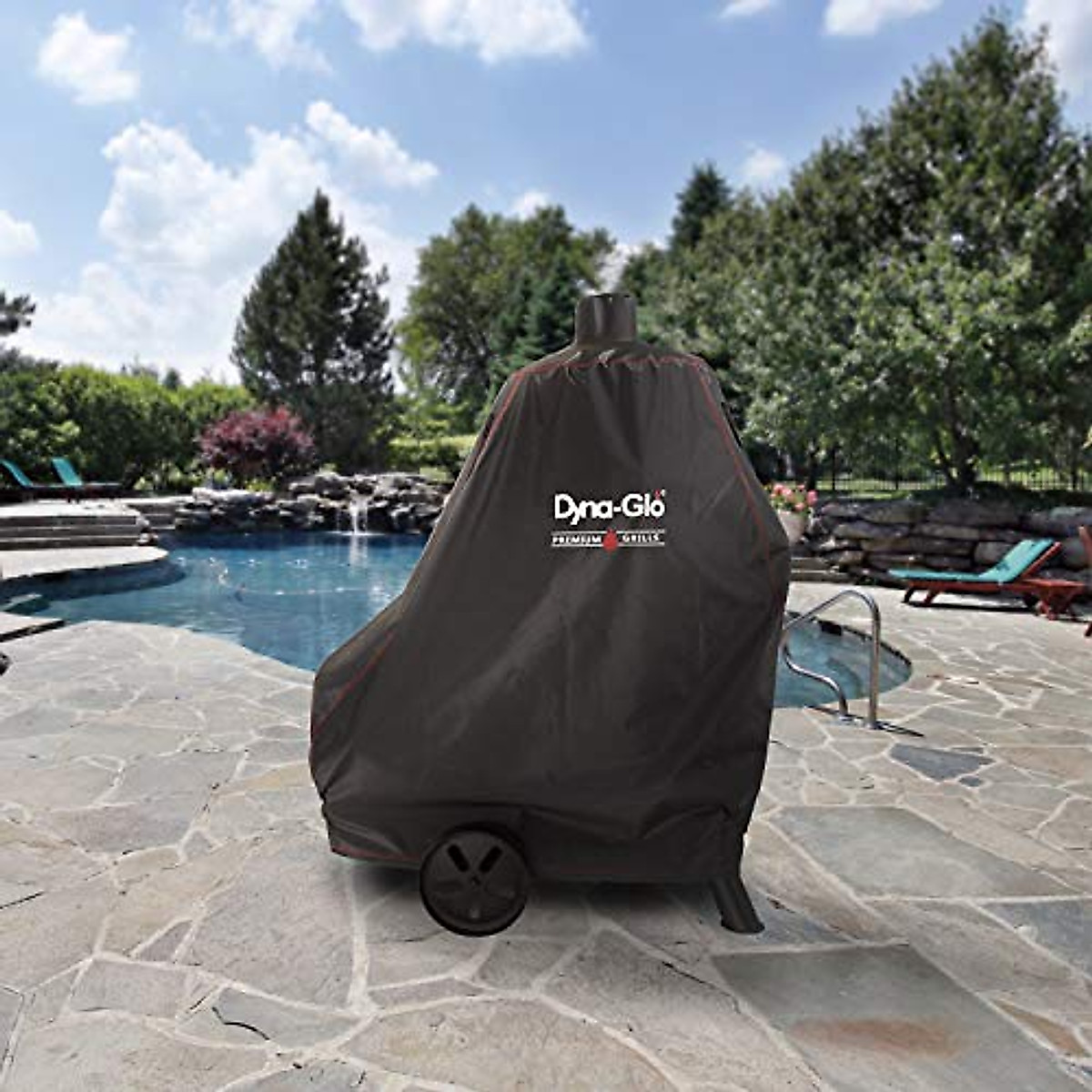 Dyna-Glo DG1382CSC Vertical Offset Charcoal Smoker Grill Cover, Fits Size Up to: 45.5in W x 18.5in D x 48.9in H, Black
