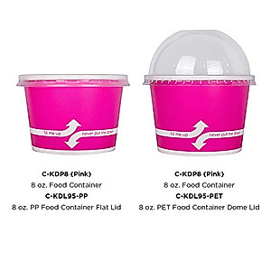 Karat [8oz - 1000 ct] Paper Ice Cream Cups & Soup Bowls for Hot/ Cold Food - Ideal for Soup, Ice Cream, Gelato, Yogurt and Snacks - Pink