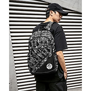 School Backpack Black Bookbag College High School Bags For Boys Girls Travel Rucksack Casual Daypack Laptop Backpacks(Black-M)