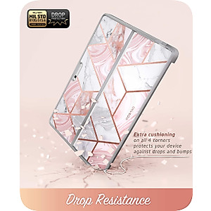 i-Blason Cosmo for Microsoft Surface Pro 11 Case/Pro 10 Case/Pro 9 Case 5G Slim Stylish Protective Bumper Shockproof Stand Folio Case for Surface Pro 9 Compatible with Type Cover Keyboard, Marble