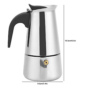 OUKENS Stovetop Espresso Maker, 4cup/200ml Italian Classic Coffee Maker Stainless Steel Moka Pot Percolator Coffee Pot Coffee Kettle Pot for Home Kitchen Induction