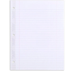 Five Star Insertable Loose Leaf Paper + Study App, Notebook Paper, College Ruled Filler Paper to Add Pages, Reinforced, 8.5 x 11, 75 Sheets (17022),White