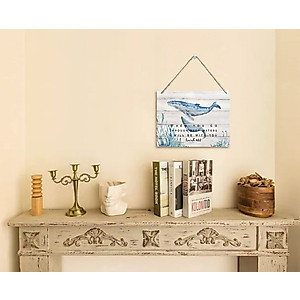 Bible Verse Printed Wood Plaque Sign Wall Hanging, Home Wall Decor When You Go Through Deep Waters I Will Be With You Scripture Rustic Hanging Wall Plaque Wood Signs, Isaiah 43:2 Christian Sign