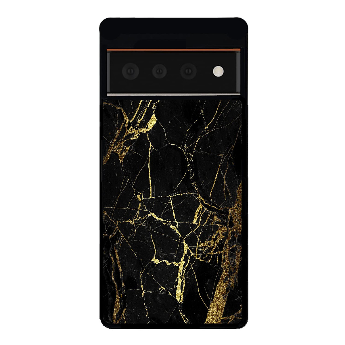 Black and Gold Marble Black Rubber Phone Case Compatible With Google Pixel 8 Pro, 8a, 8, 7a, 7, Pixel 7 Pro, 6a, Pixel 6 Pro, 6, 5, 4a 5G, 4a 4G, 4, 4 XL, 3a, 3a XL, 3, 3 XL, 2 XL, 2