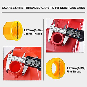 Gas Can Spout Replacement, Gas Can Nozzle,(6 Kit-Yellow) suitable for most 1/2/5/10 gal oil cans. Durable. The thickened oil gas can cap and thickened gasket will give Update your old gas can