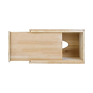 Karisky Rustic Rectangular Fir Wood Tissue Box Cover Holder with Slide-Out Bottom Panel, Farmhouse Paper Facial Dispenser for Bathroom, Bedroom, Night Stands, Office, 10 x 6 x 5 inch, White