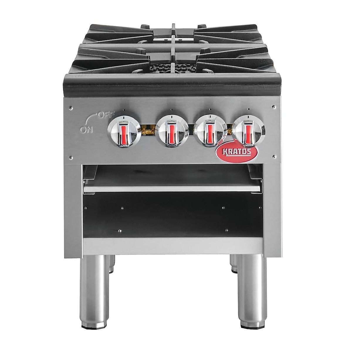 Kratos Commerial Double Stockpot Gas Range, 160,000 BTU Output, Field Convertible to Liquid Propane (29Y-074)