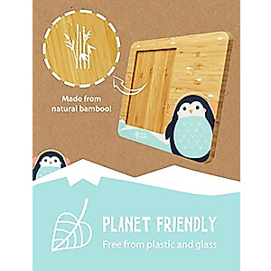 Planet Buddies Picture Frame 4x6 inch, Penguin Themed Photo Frame with Wooden Effect, Freestanding or Wall Hanging Room Decor, Keepsake Ideas for Baby Nursery and Bedroom, Gifts for Kids, Plastic Free