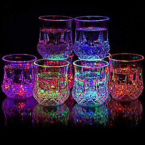 Liquid Activated Multicolor LED Tumblers ~ Fun Light Up Drinking Glasses - 6 oz. - Set of 8