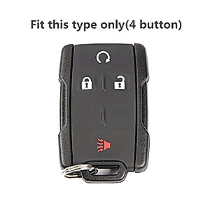 KAWIHEN 2pcs Silicone Smart Remote Key Fob Cover Protector Fit for Chevrolet GMC 4 Button