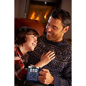 TEEZWONDER Gifts for Dad from Daughter Son, Laser Engraved Birthday Christmas Gifts for Dad, Best Papa, Grandpa for Fathers Day, Funny Insulated Coffee Mug 14oz