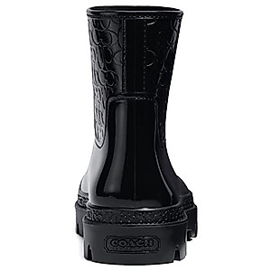 Coach Millie Rubber Rain Bootie Black 6 B (M)