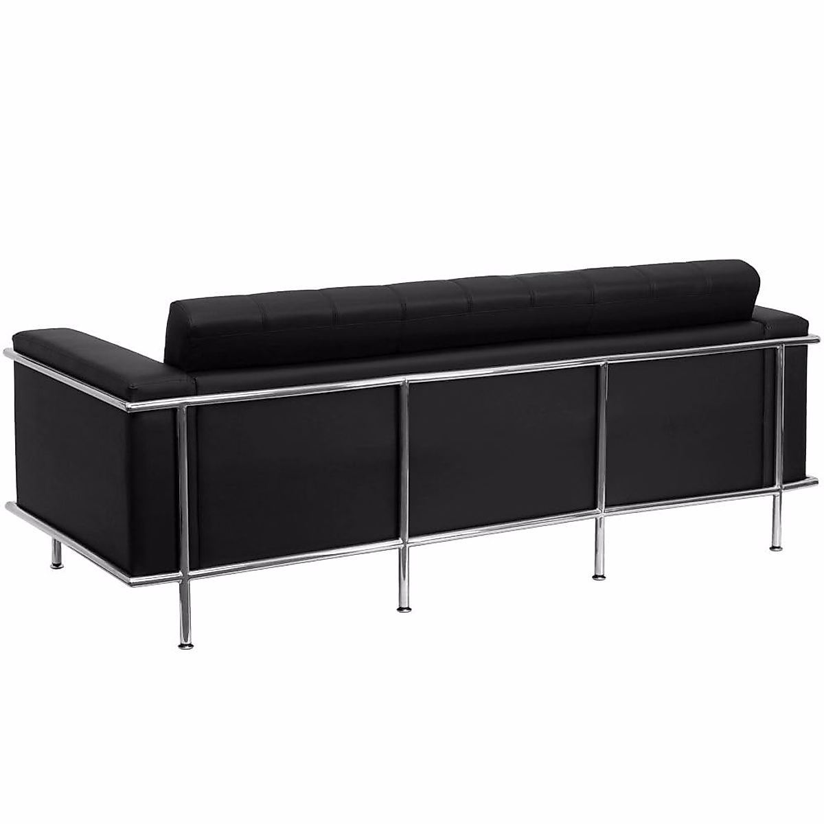 Flash Furniture HERCULES Lesley Series Contemporary Black LeatherSoft Sofa with Encasing Frame