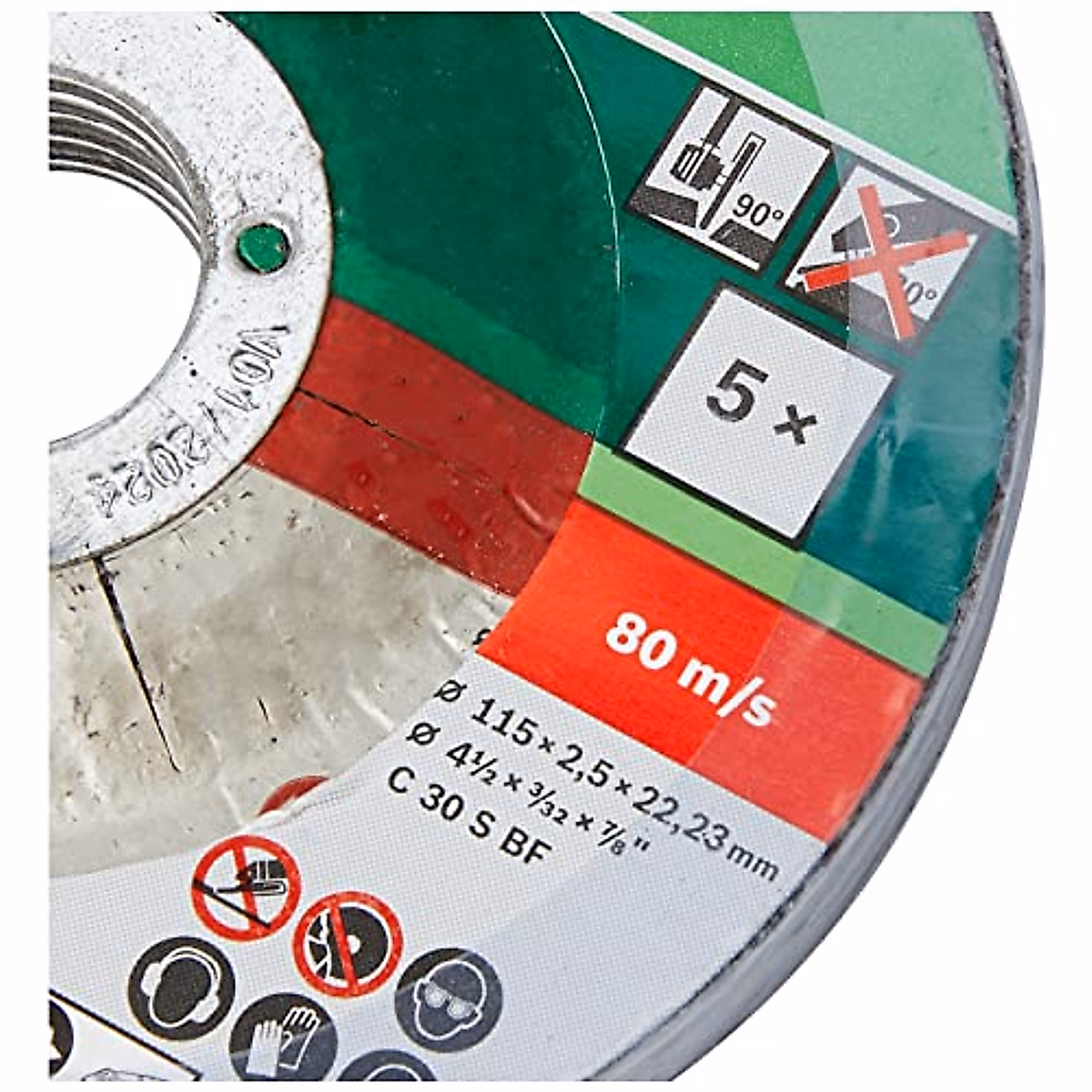 Bosch 2609256334 Cutting Disc Set with Depressed Center for Stone (5-Piece)