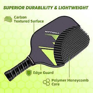 HITTIONA Pickleball Paddles - Fiberglass Pickleball Paddles Set of 2, USAPA Approved Pickle Ball Rackets 2 Pack with 4 Pickleball Balls, 1 Pickleball Bag, Paddles Ball Set for Beginners