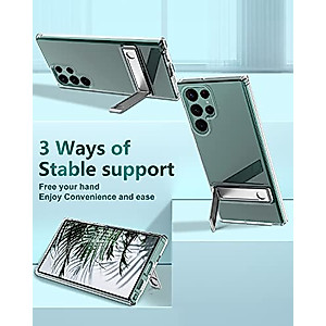 Btscase for Samsung Galaxy S22 Ultra 5G Case, with Adjustable Metal Kickstand, Crystal Clear Soft Flexible TPU Slim Shockproof Drop Protective Girls Women Men Cover for Galaxy S22 Ultra 5G, Clear