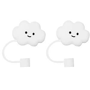 2pcs Straw Tips Cover Cloud Shape Straw Tips Cover Silicone Straw Plugs Reusable Straw Covers Plugs Party Straw Cap Drinking Straw Protector for Straw
