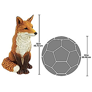 Design Toscano DB383073 Simon The Fox Garden Statue, 18 Inch, Full Color