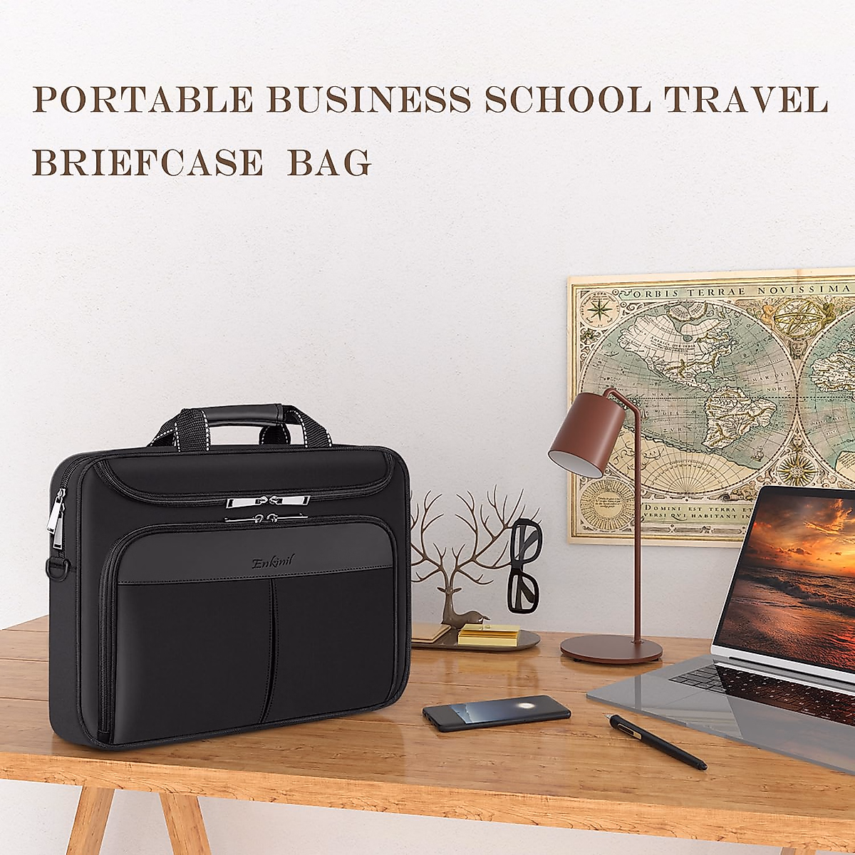 Enkinil 15.6-16.2 inch Waterproof Protective Laptop Messenger Briefcase with Adjustable Shoulder Strap Men Women Travel/Business Bag Compatible with Macbook Pro 16 inch A2141/A2485