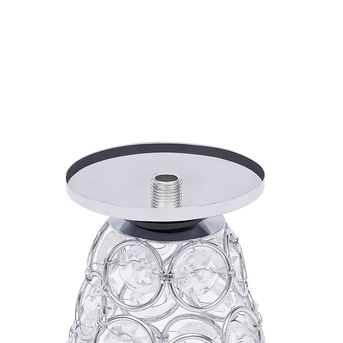 3pcs Crystal Cake Stand, Mirror Cake Tray Dessert Cupcake Pastry Candy Display Plate for Christmas Wedding Event Party Decoration (Silver)