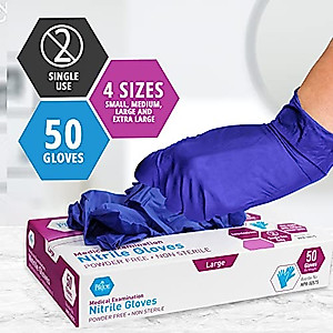 MED PRIDE Nitrile Medical Exam Gloves Medium [Case of 1000]- Disposable Powder & Latex-Free Surgical Gloves For Doctors Nurses Hospital & Home Use