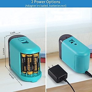 AFMAT Electric Pencil Sharpener - Portble Fast Pencil Sharpener for Kids - Dual Power Colored Pencil Sharpener (Plug in or Battery Operated), Ideal for #2 Pencils Colored Pencils, Gift