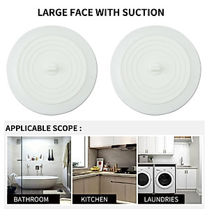 Guojiang Bathtub Drain Cover Large Bathtub Drain Cover Tub Flat Drain Cover Odor Resistant Solution Quick Fixing for Bathrooms Sink Hair Stop