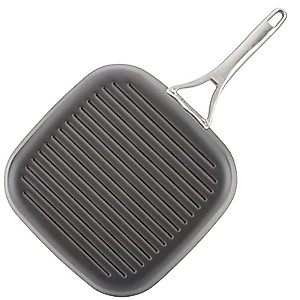 Anolon Allure Hard Anodized Nonstick Deep Square Griddle Pan/Grill, 11 Inch, Dark Gray