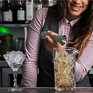 COCKTAIL JIGGER - DOUBLE JIGGER 2 OZ 1 OZ FOR BARTENDING - Food Grade Stainless Steel with Clear Visible Internal Measurements - Ergonomic Design for Effortless Bar Liquor Pouring - Gunmetal Black