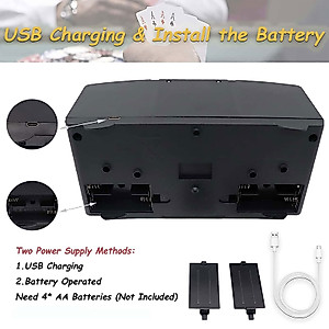 JFF 6 Deck Electric Shuffler Suitable for Blackjack and Card Games Quiet, Easy to Use USB/Battery Powered Automatic Card Mixer, Casino Equipment Poker