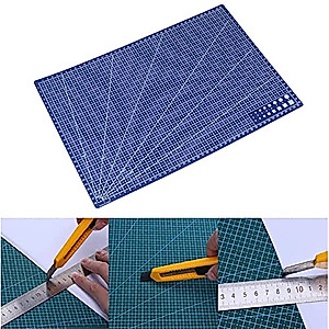 A4 Plastic Grid Lines Cutting Board Self Healing Cutting Mat Durable Non-Slip Double-side PVC Cutting Mat for Scrapbooking, Quilting, Sewing and Arts Crafts Projects