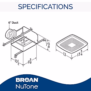 Broan-NuTone Very Quiet Ceiling Bathroom Exhaust Fan, ENERGY STAR Certified, 0.3 Sones, 80 CFM,White