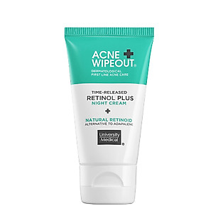 Acne Wipeout Time-Released Retinol Plus - Skin Smoothing Night Face Cream with Retinol. Natural Retinoid. Unclogs Pores and Smooths Skin All Night and Minimizes Dryness and Irritation, 1 fl oz