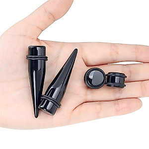 Longbeauty 24pcs Big Gauges Kit Ear Stretching Kit 00G-20mm Acrylic Tapers Plugs Body Piercing Set