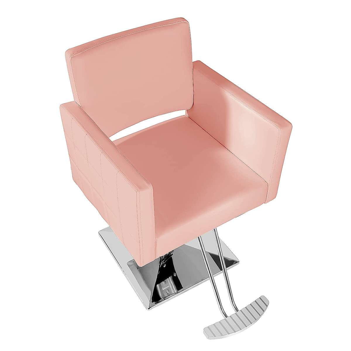 Paddie Hydraulic Salon Chair for Hair Stylist, 360 Degrees Rolling Swivel Barber Chairs All Purpose Beauty Spa Equipment, Max Load Weight 330 Lbs (Pink)