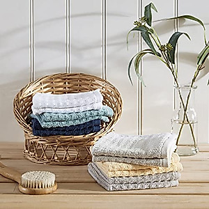 Tommy Bahama- Washcloth Set, Highly Absorbent Cotton Bathroom Decor, Low Linting & Fade Resistant (Northern Pacific Turquoise, 12 Piece)