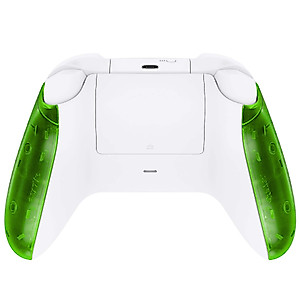 eXtremeRate Side Rails Grips Shell for Xbox Core Wireless Controller, Clear Green Replacement Part Front Housing Cover Handles Faceplate for Xbox Series X & S Controller [Controller Excluded]